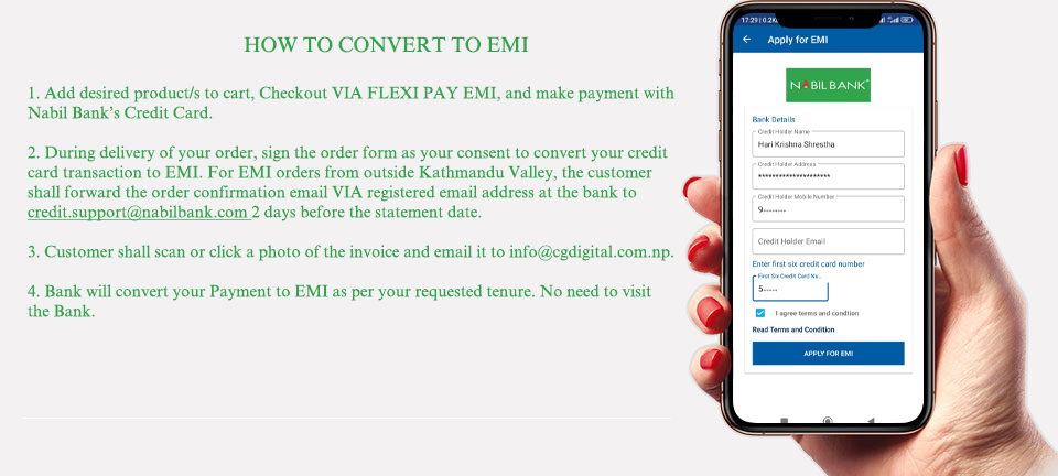 Click here to download Nabil EMI Application form: